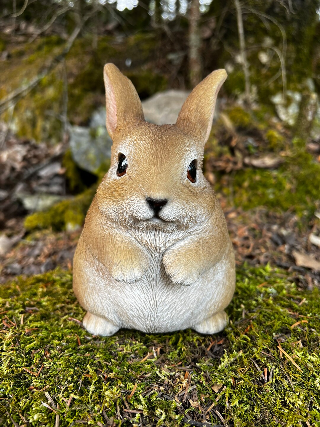 Rabbit Bunny Figurine Garden Statue Resin Countryside Farm Yard ...