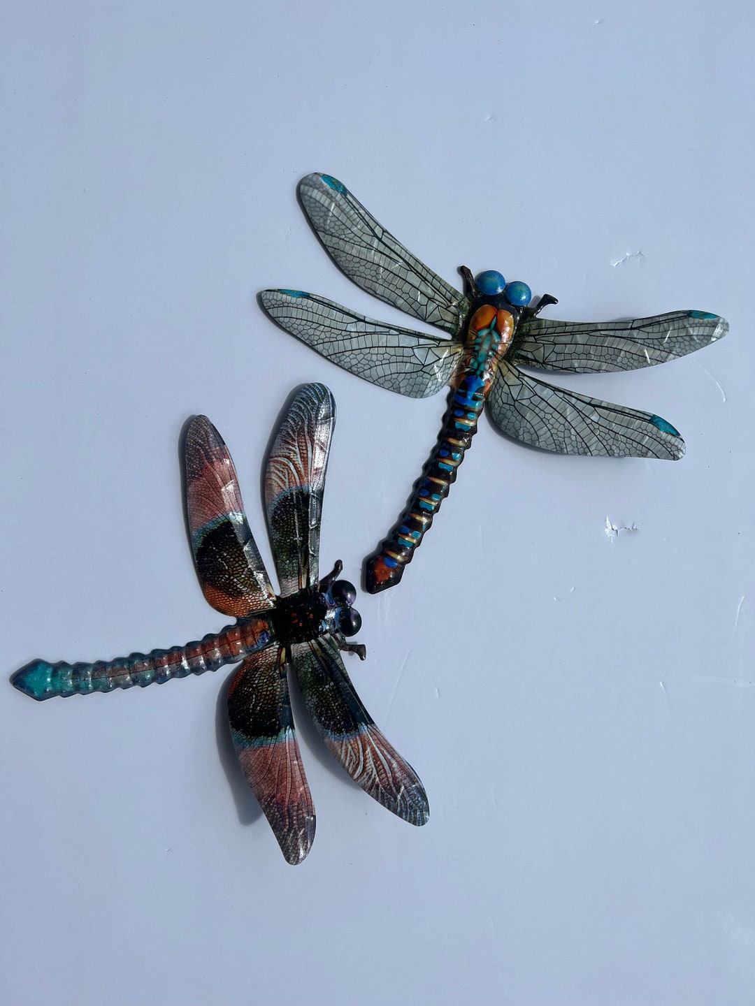 2 Metal Dragonflies Wall Plaques Signs/ Home Garden Decor/wall - Etsy