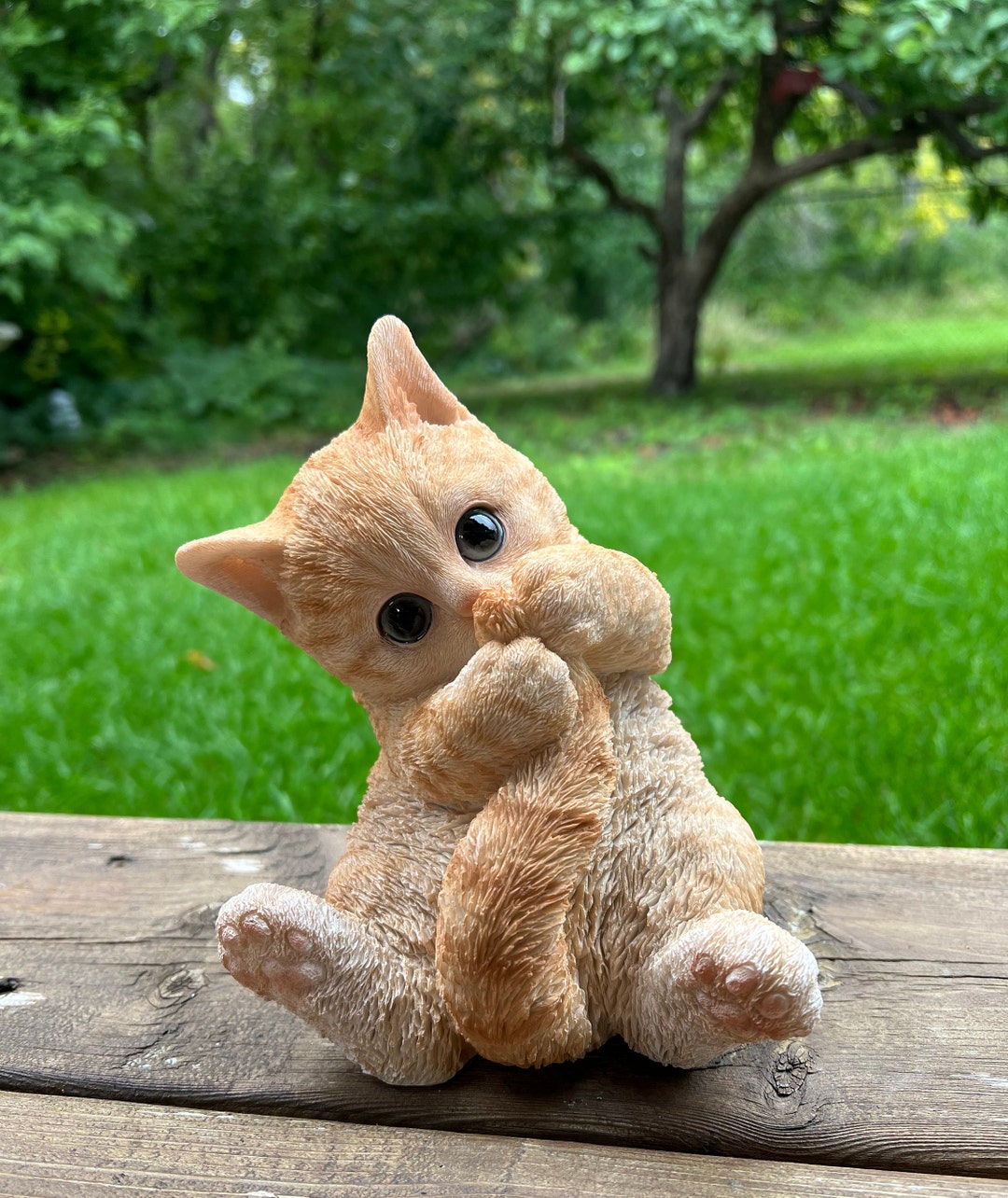 Orange Tabby Cat Kitten Playing With Tail Marmalade Coloring - Etsy