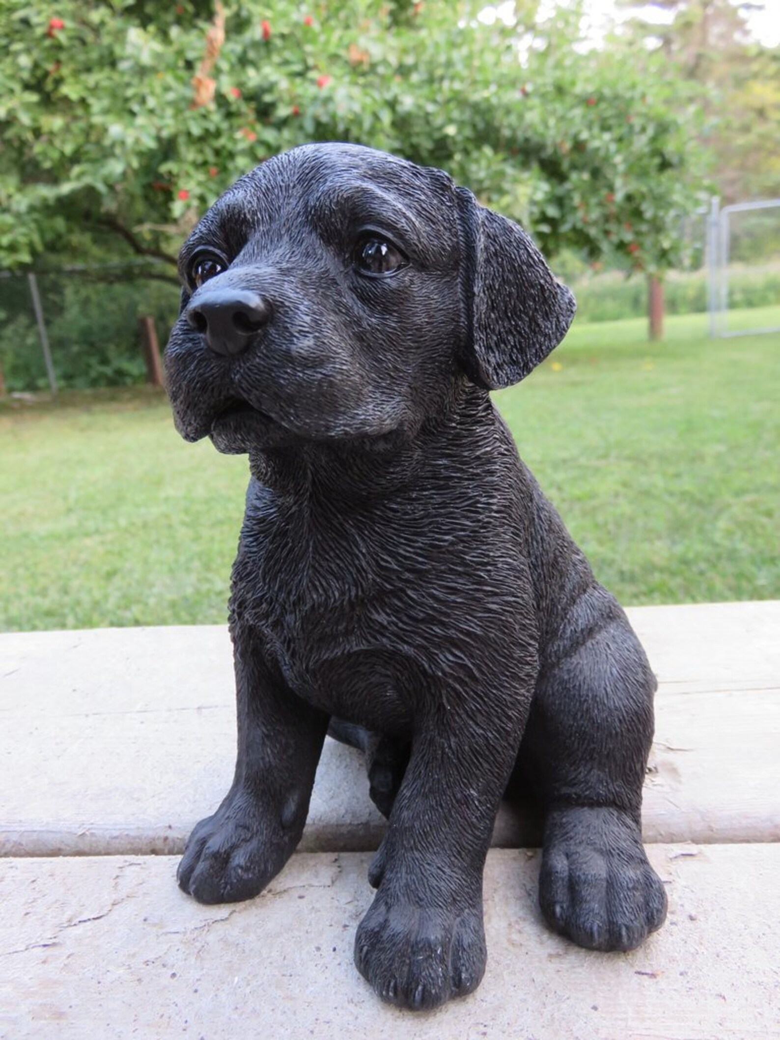 Black Lab Dog Sitting Statue Puppy Figurine / Labrador | Etsy