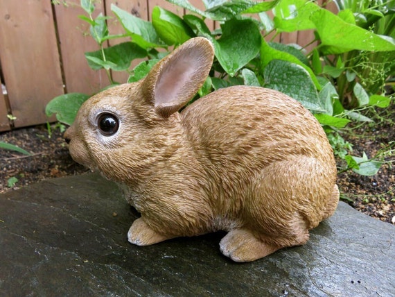 Rabbit Bunny Figurine Garden Statue Resin Countryside Farm - Etsy