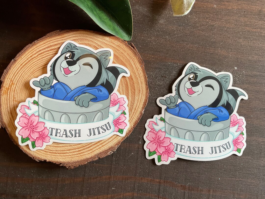 JIU JITSU STICKER, Trash Jitsu Sticker, Raccoon Jiu Jitsu Sticker - Etsy