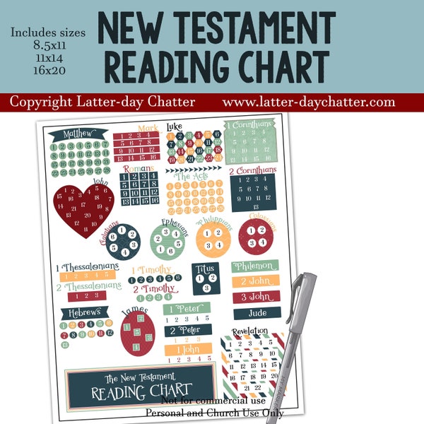 New Testament Reading Chart - Etsy
