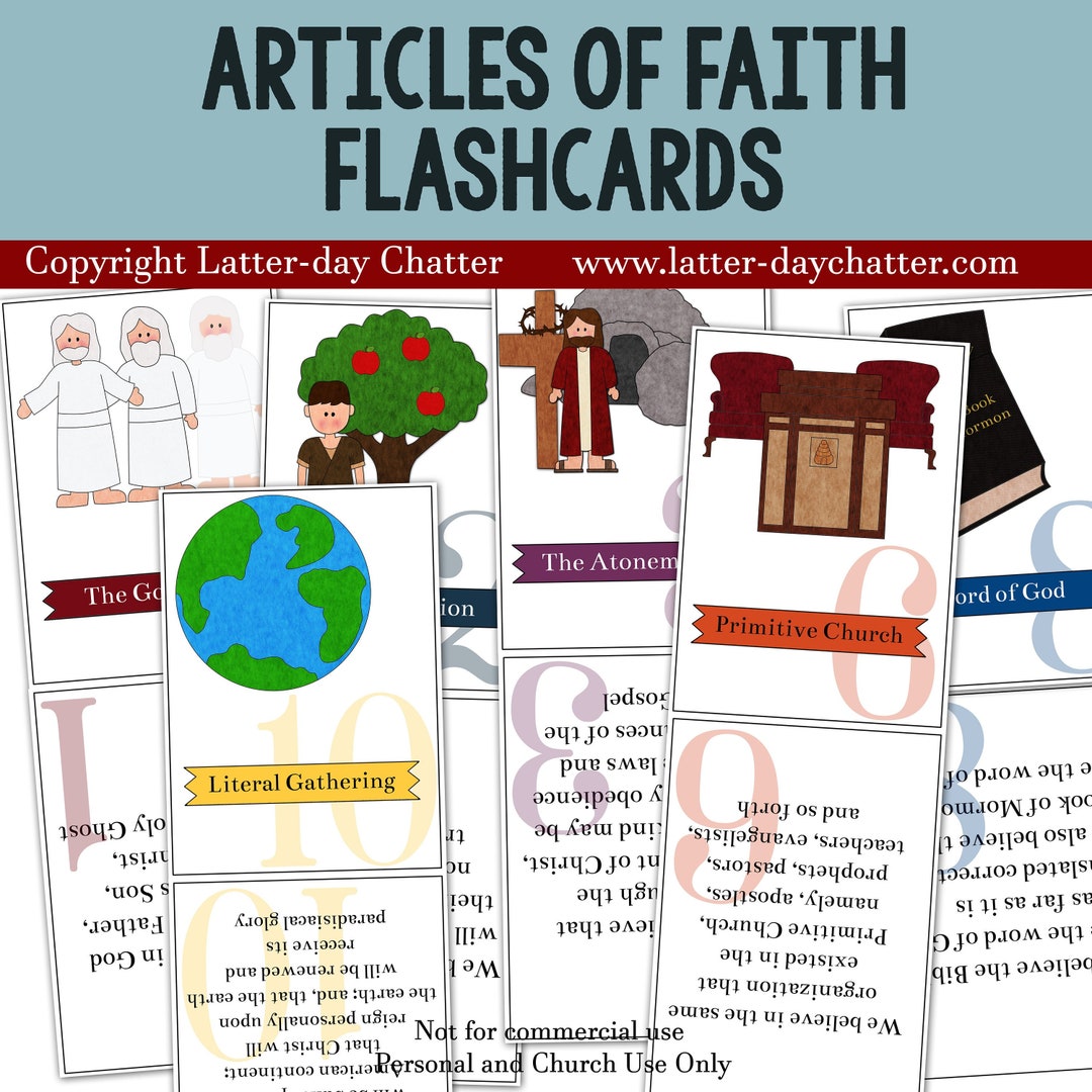 Articles of Faith Flashcards - Etsy