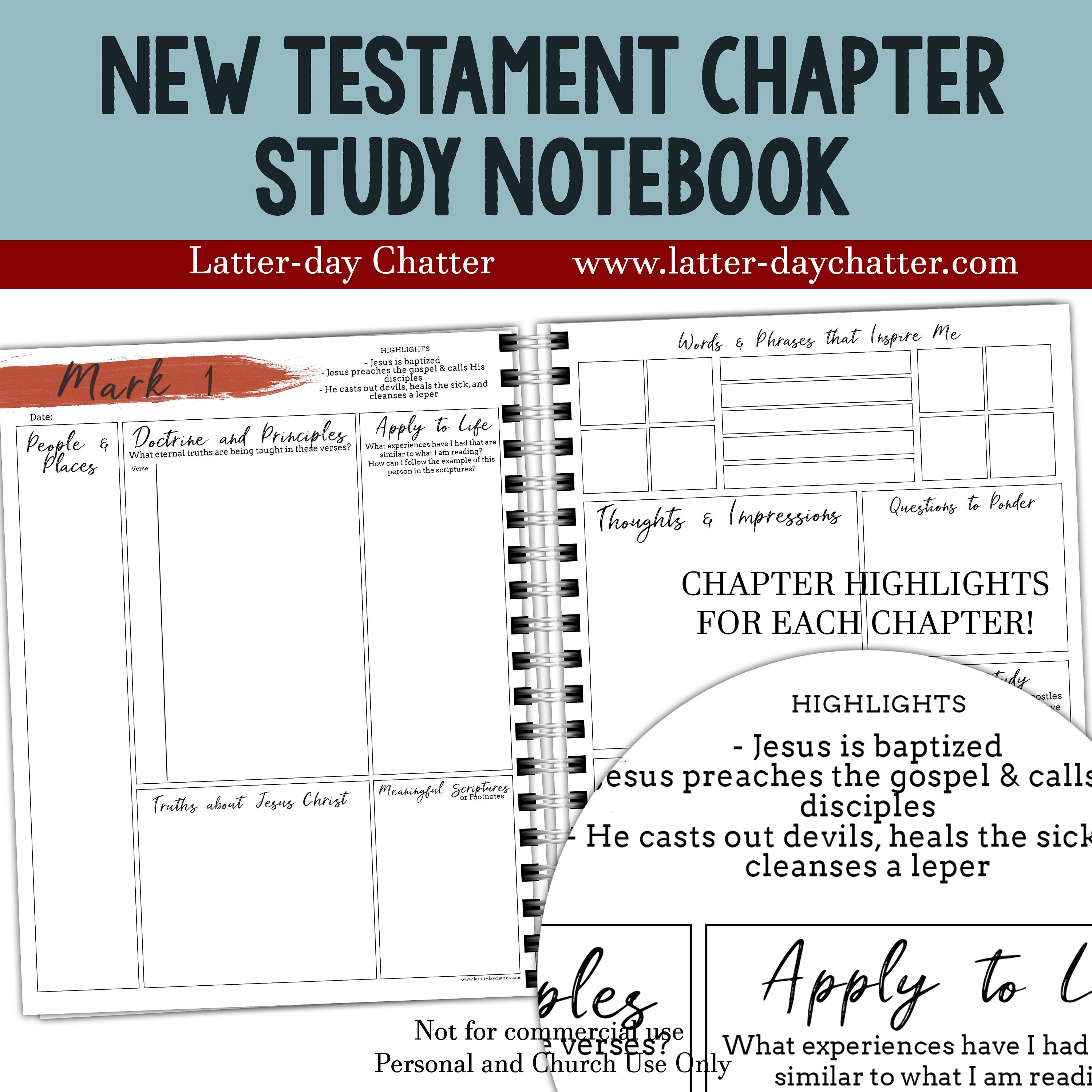 New Testament Chapter Study Notebook - Etsy