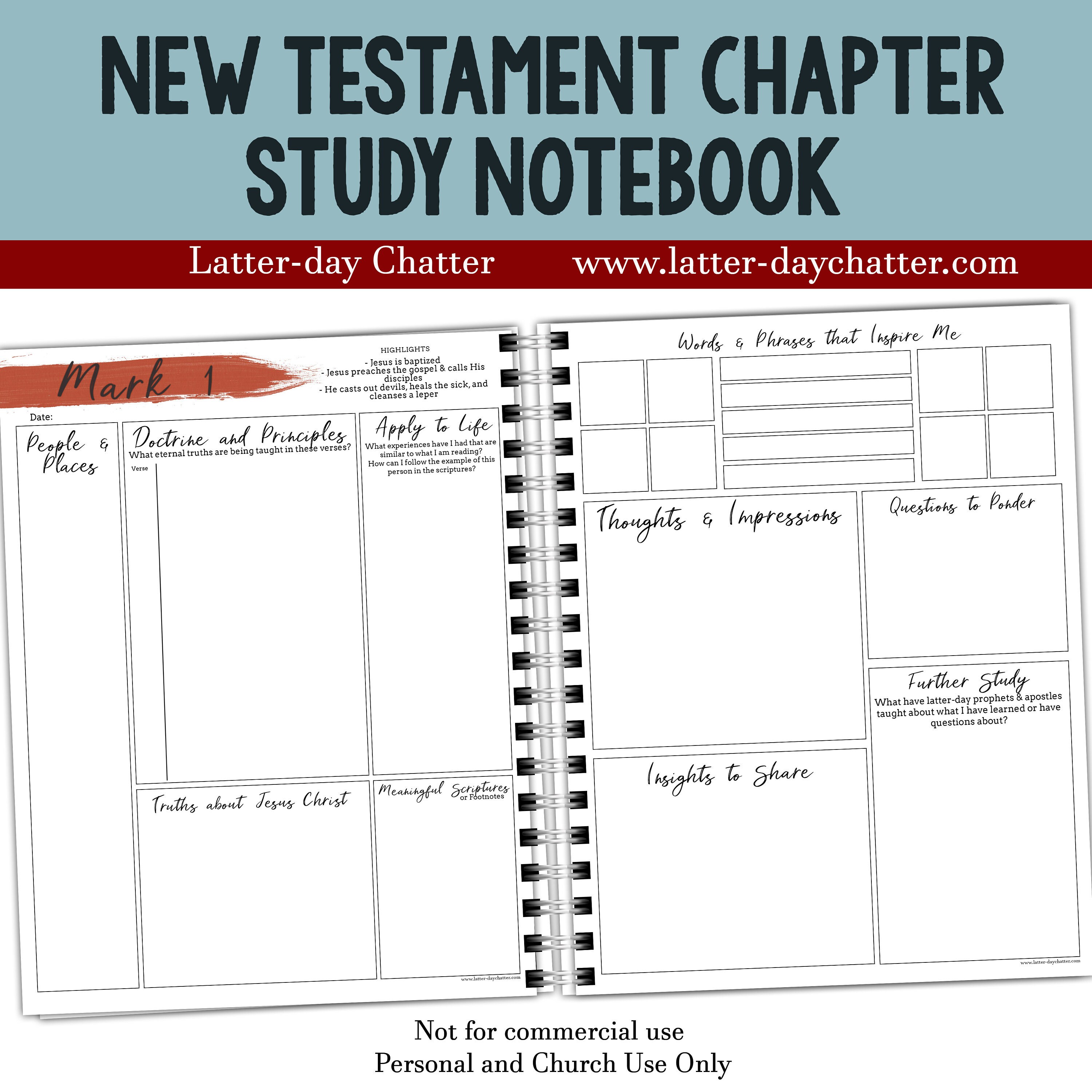 New Testament Chapter Study Notebook - Etsy