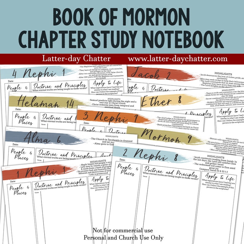 Book of Mormon Chapter Study Notebook - Etsy