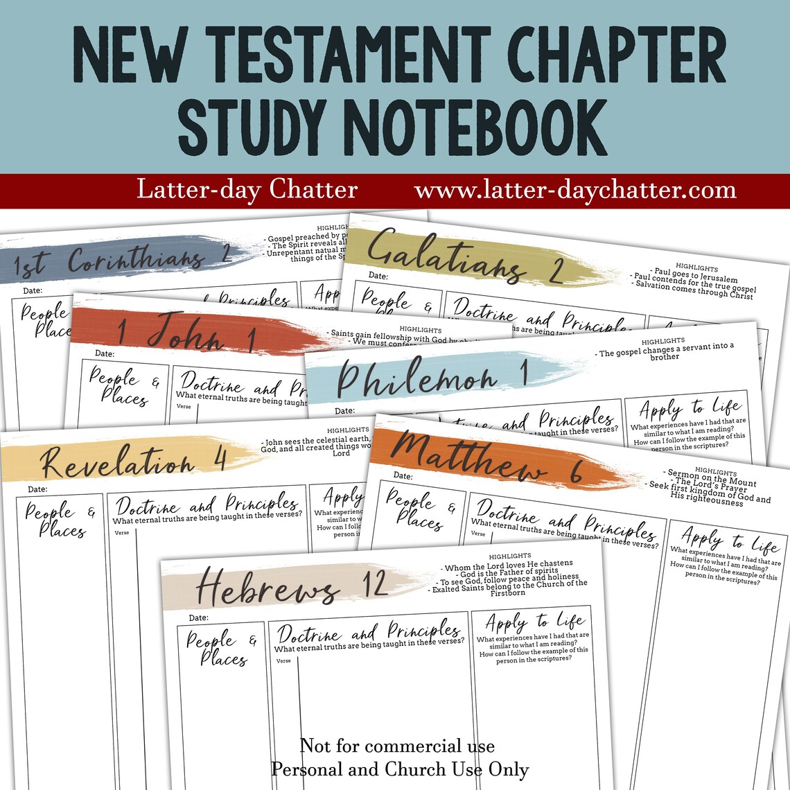New Testament Chapter Study Notebook - Etsy
