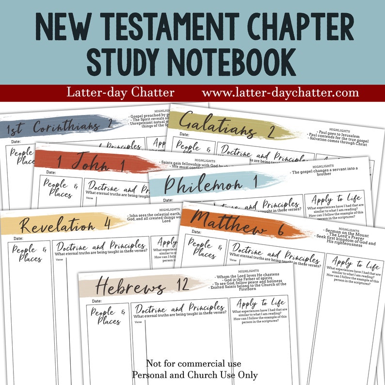 New Testament Chapter Study Notebook - Etsy