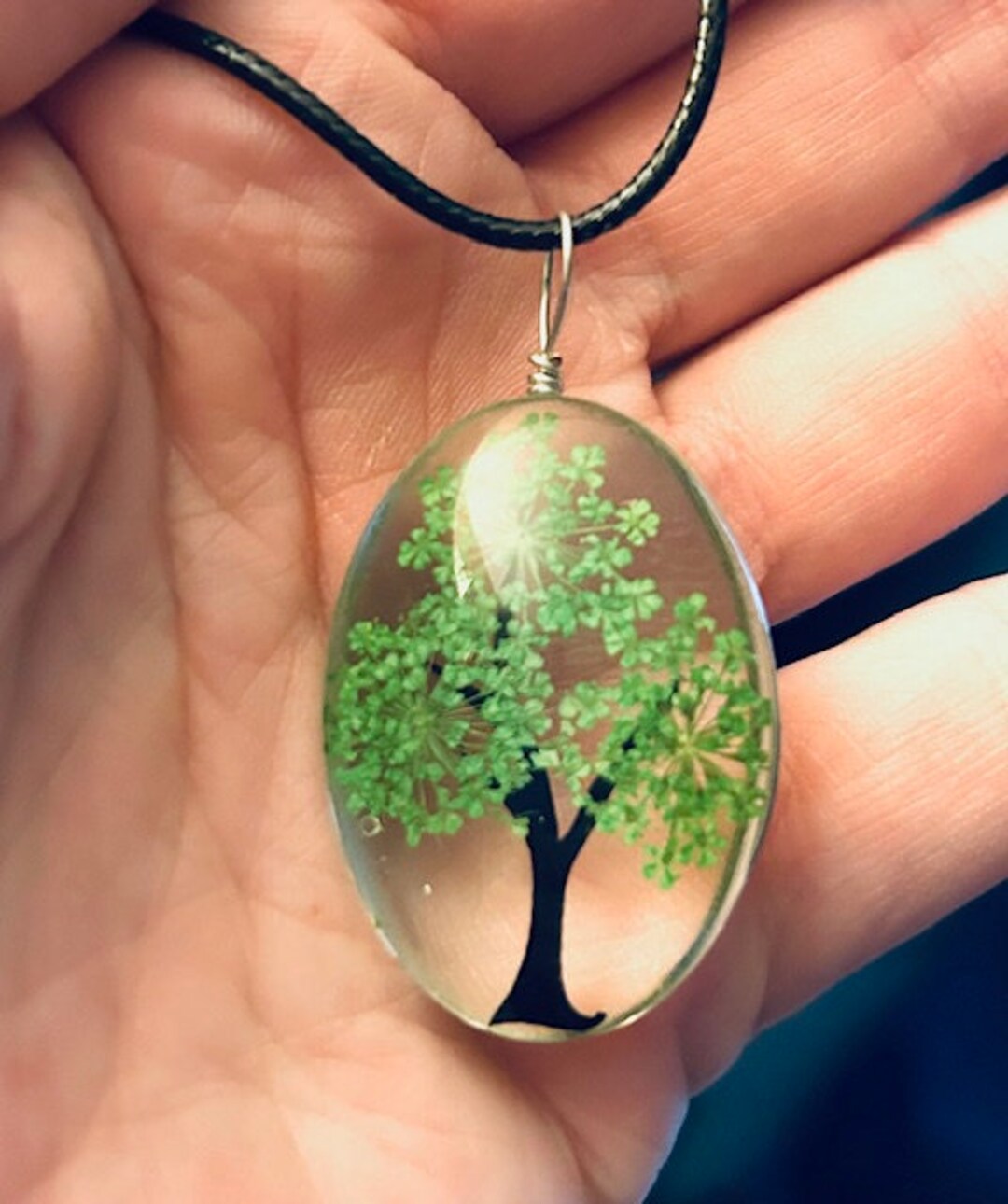 Resin Tree of Life Necklace, Nature Inspired Pendant, Gift or Plant ...