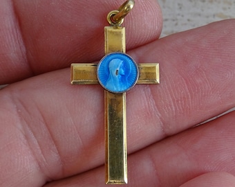 Enamel Virgin Mary Cross - Etsy
