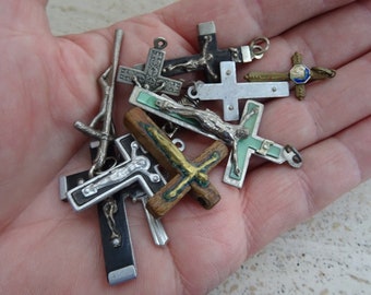 Lot of 11 Religious Antique French Christian Catholic Crucifixes ...