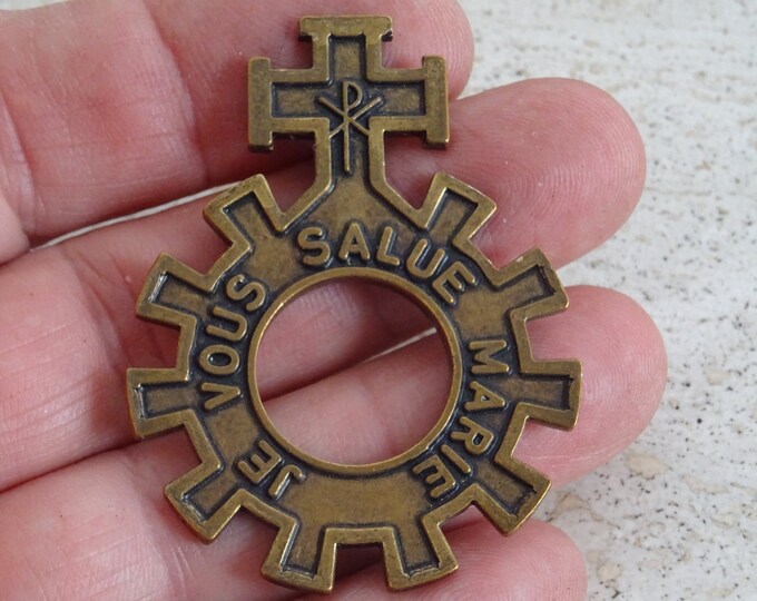 Religious Antique French Copper Catholic Finger Chaplet Decade Rosary ...