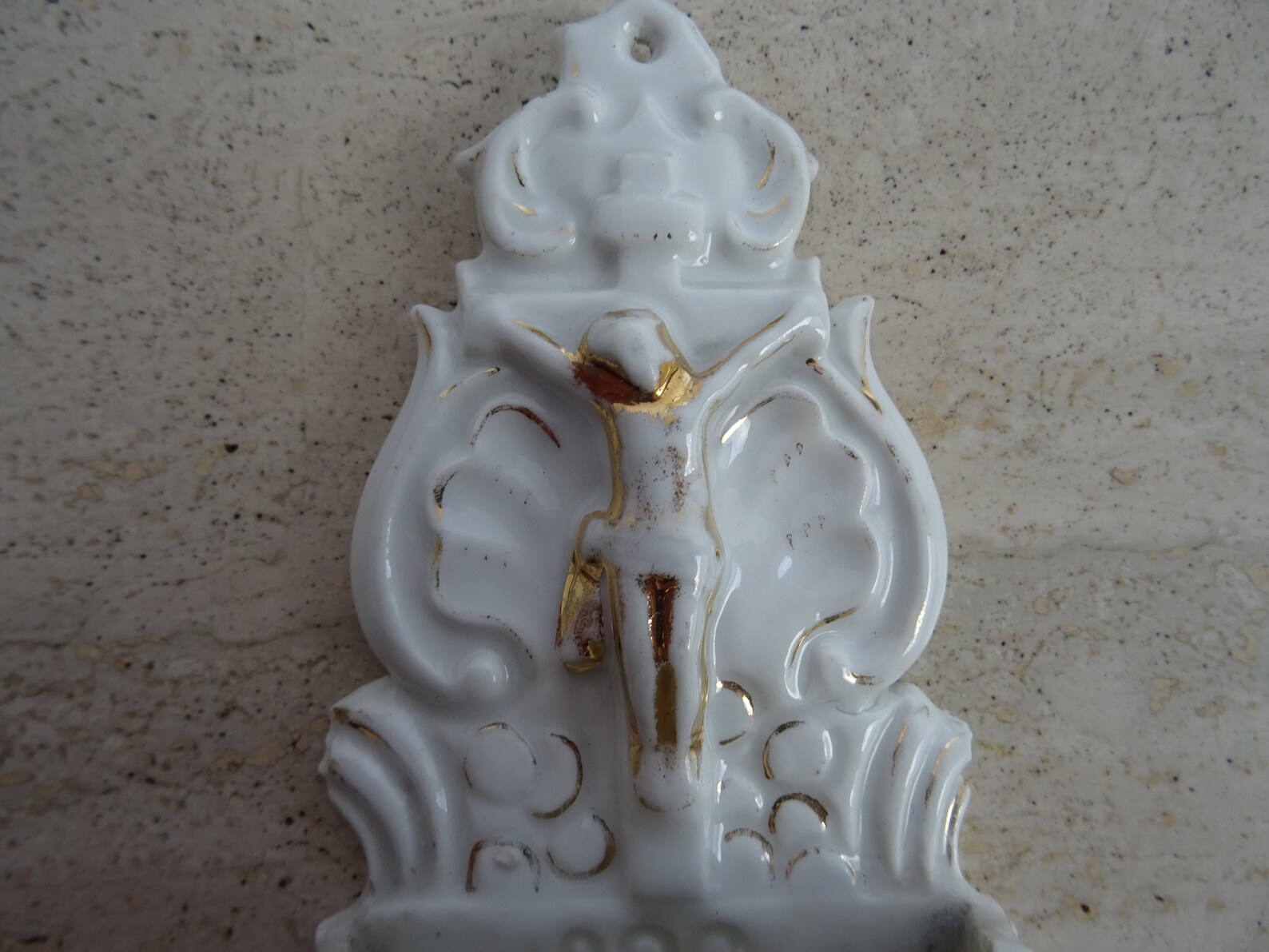 Religious antique catholic French Holy water font stoup of | Etsy