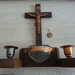 Religious Catholic French Wooden Holy Water Font Stoup With Cross ...