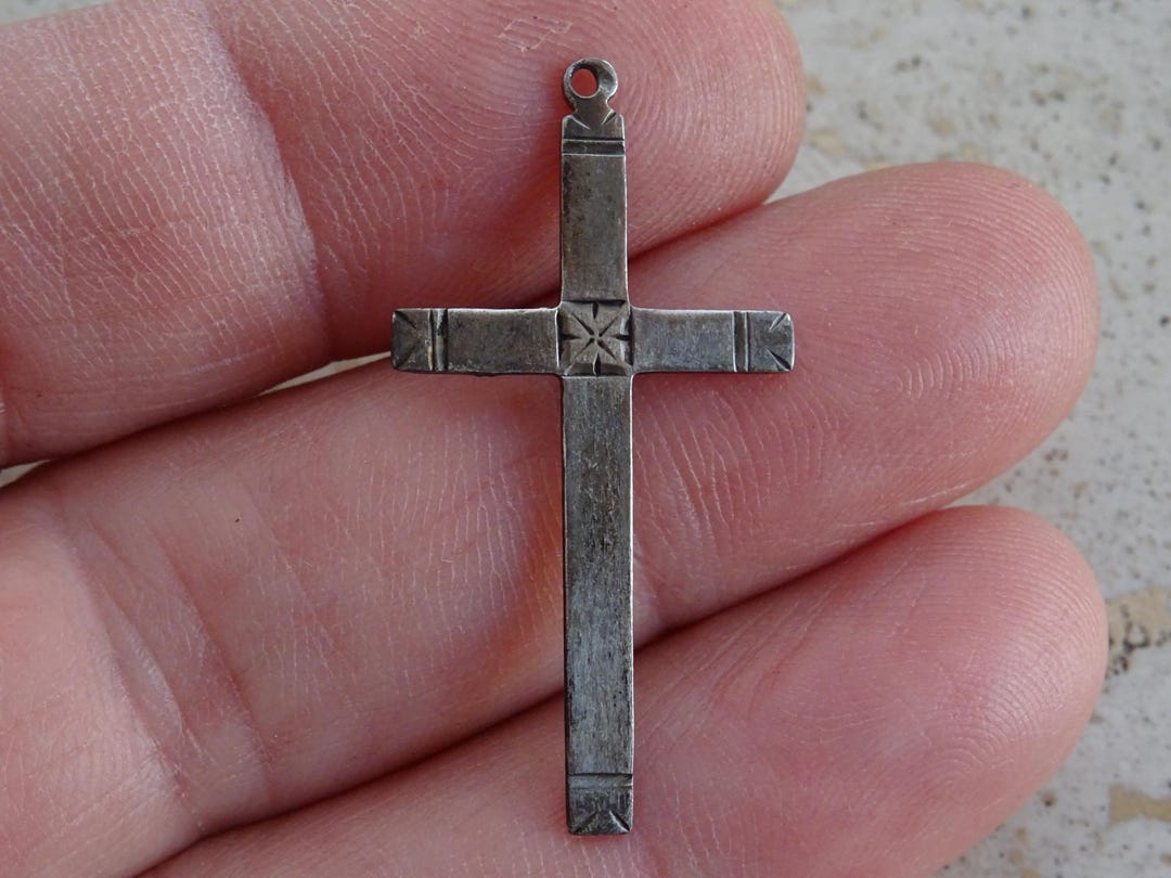Religious Antique French Silver Catholic Crucifix Pendant Cross Holy ...