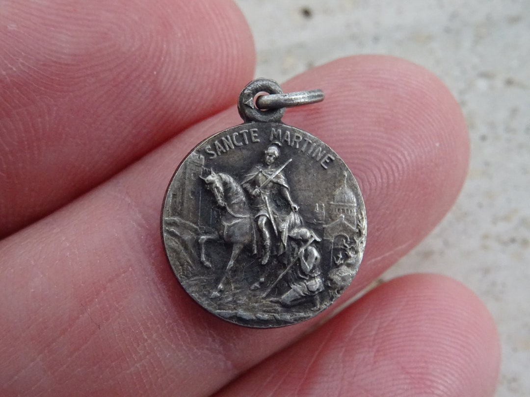 Religious Antique French Silver MARKED Catholic Medal Pendant Medallion ...