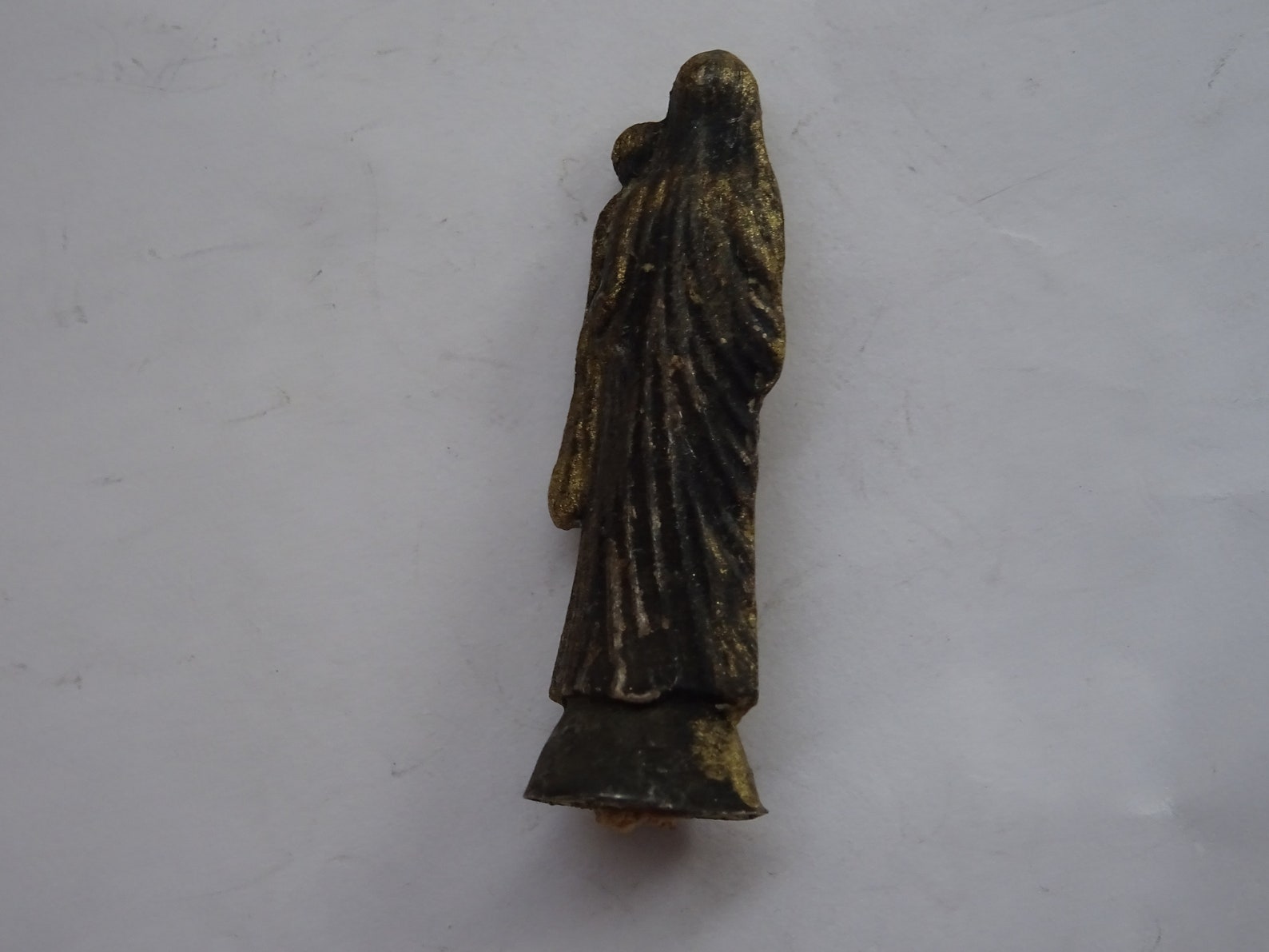 Religious Antique French Copper Catholic Figure Miniature Statue of ...