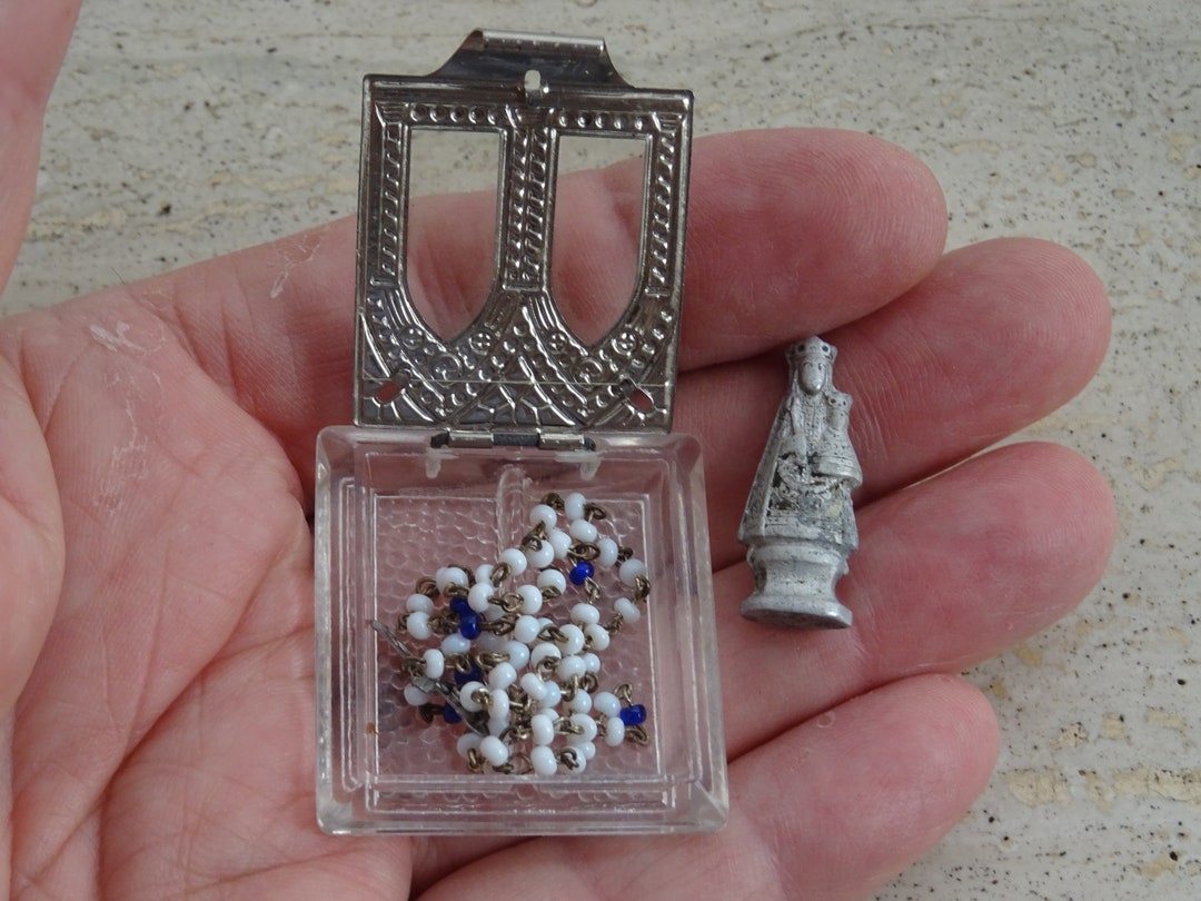 Antique French Double Pocket Shrine, Porta Saint, Travellers Shrine of ...