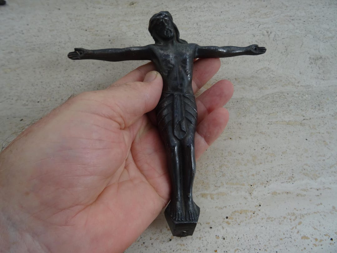 Religious Antique French Catholic Copper Crucifix Mount, or 'corpus ...