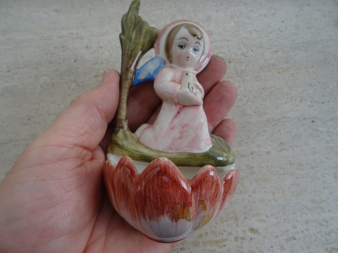 Religious Vintage Catholic Holy Water Font Stoup of Ceramic With ...