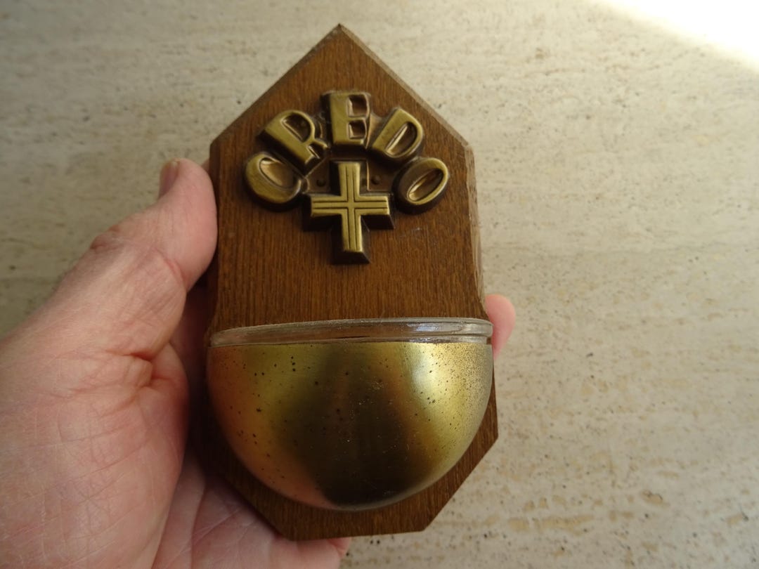 Religious Catholic French Wooden Holy Water Font Stoup With the Text ...