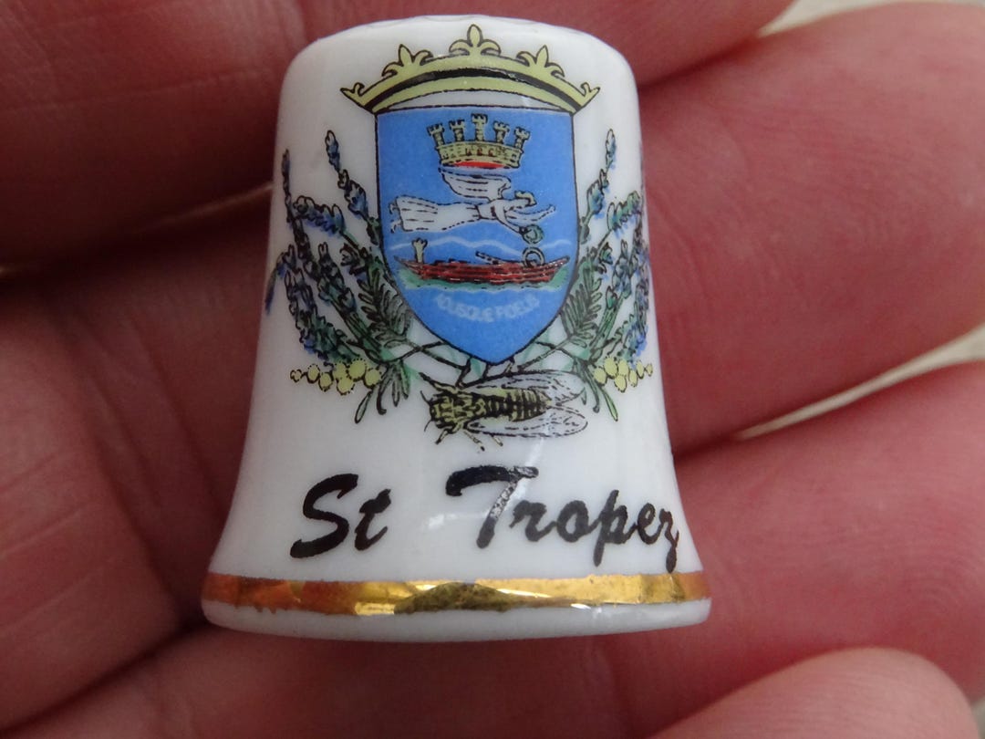 Religious Vintage Porcelainen Thimble Thimbleful Souvenir of St. Tropez ...
