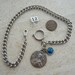 Religious Vintage Silver Plated Catholic Pocket Watch Chain With Charms ...