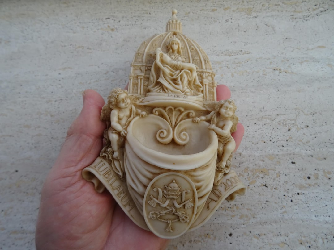 Religious Vintage Catholic Holy Water Font Stoup With the Pieta and ...