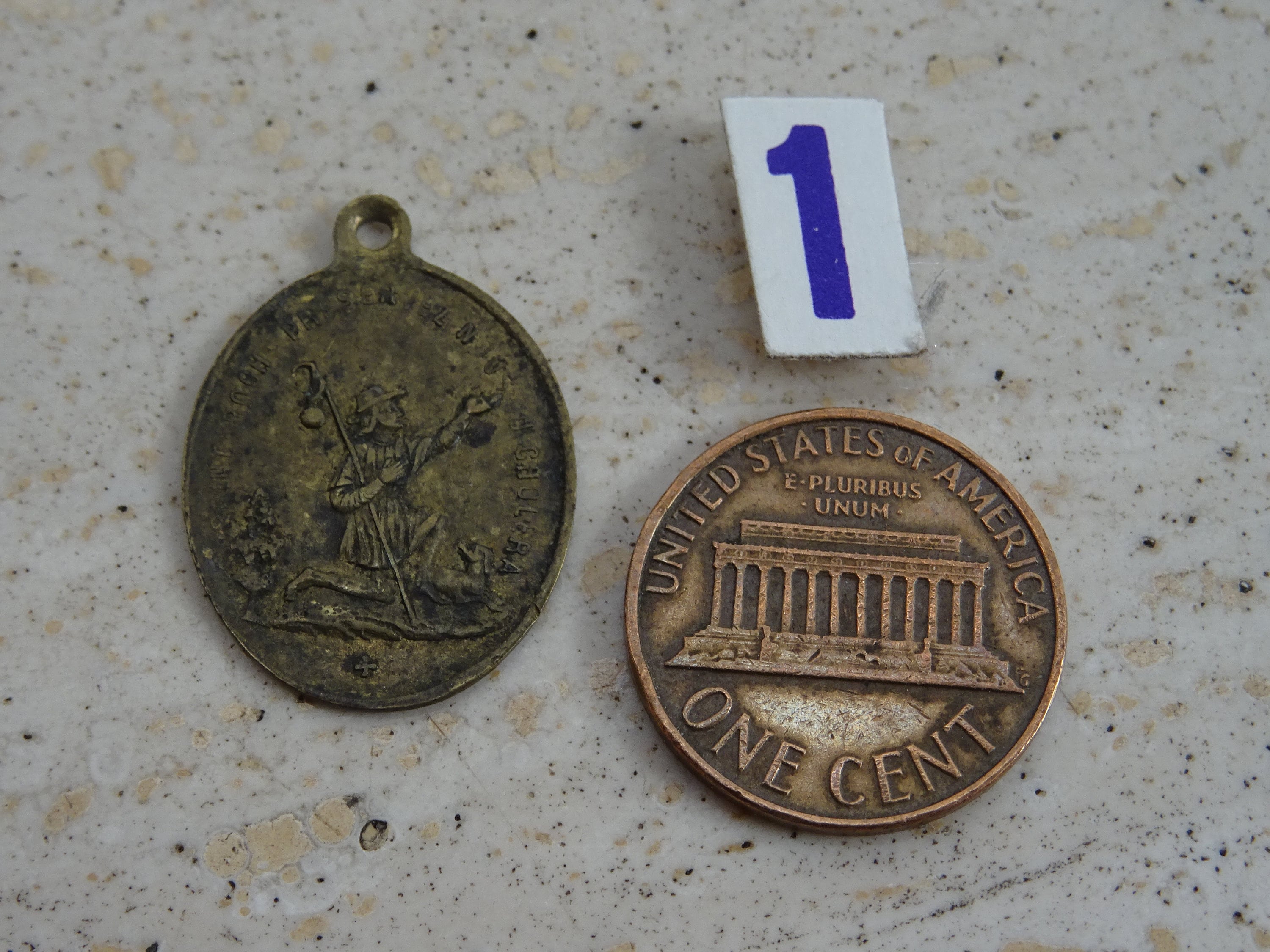 Religious Antique Copper Catholic Medal Pendant Holy Charm Medallion of ...