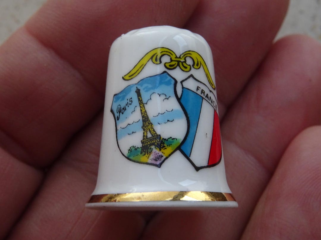 Vintage French Porcelainen Thimble Thimbleful Souvenir of Tour Tower ...