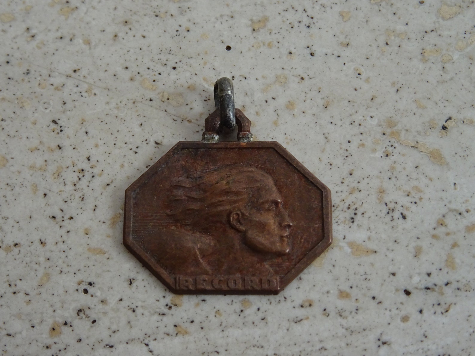 Religious Art Deco French Catholic Red Copper Catholic Medal Pendant ...