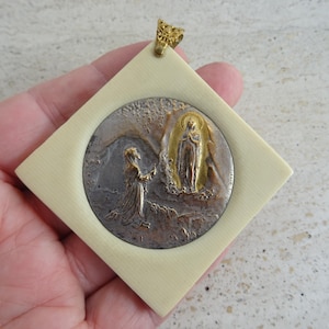 Religious Antique French Bakelite Catholic Cradle Medal Pendant Charm ...