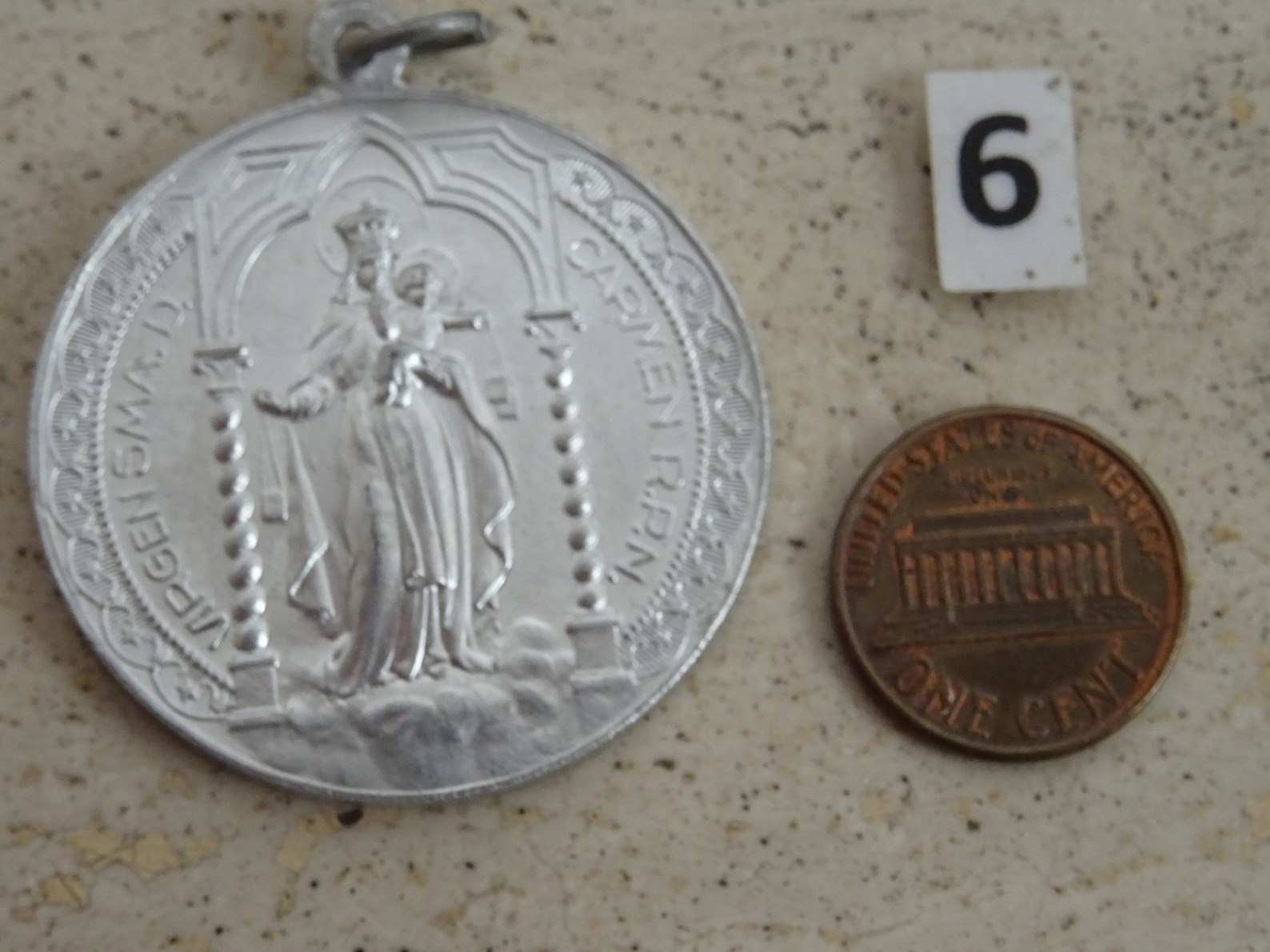 Big Religious Antique Catholic Medallion Holy Charm Pendant Medal of ...
