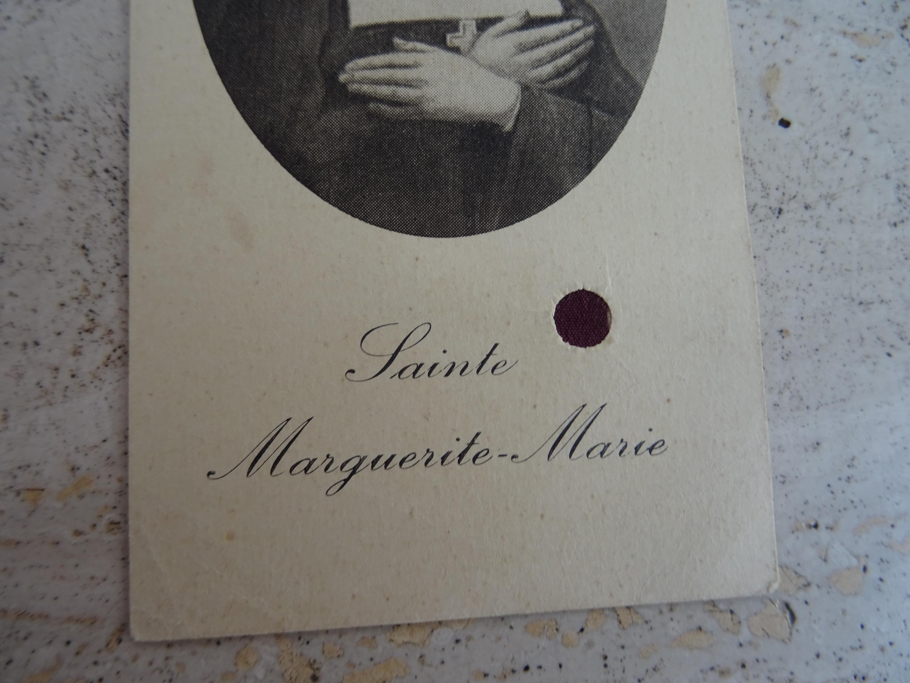 Religious Antique French Reliquary Shrine Card With Relic of Saint ...