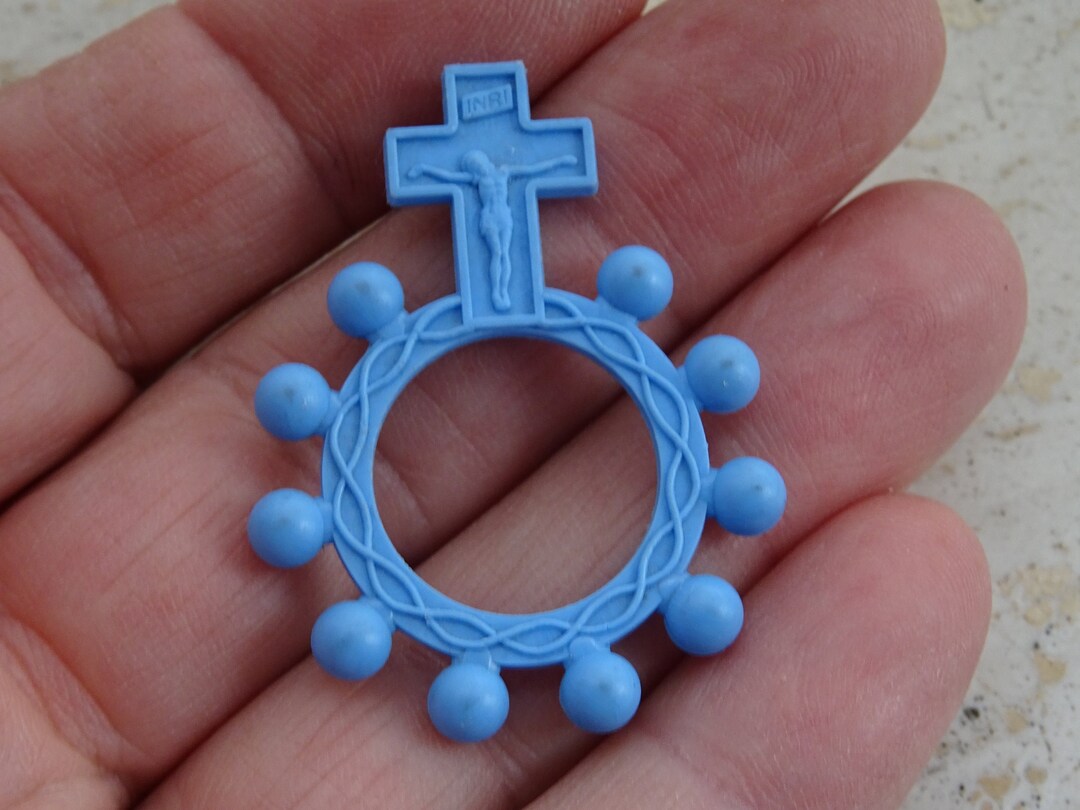 Religious Plastic Catholic Finger Chaplet Decade Rosary Ring Pocket ...