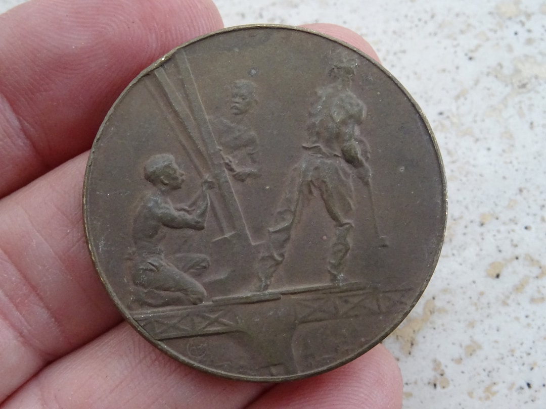 Antique French Bronze Art Medal Token Medallion Sommet De Le Tour ...