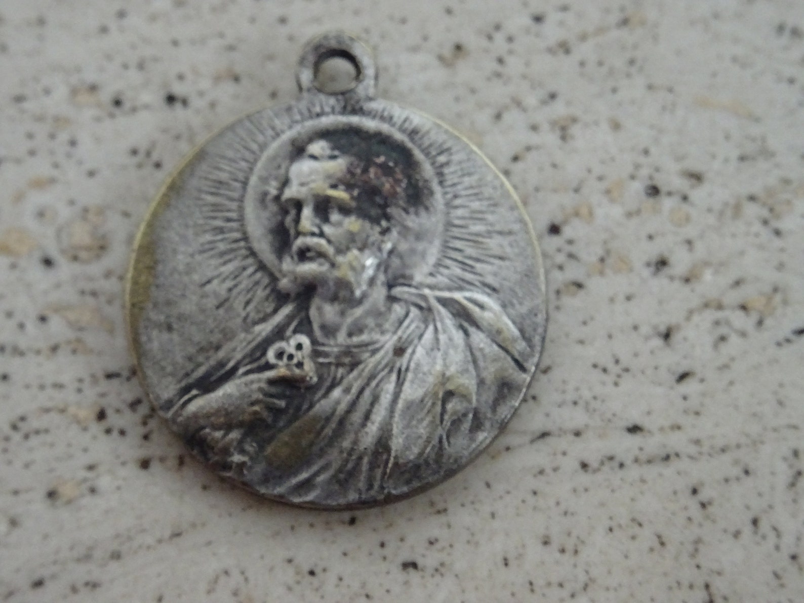 Religious Catholic Silvered Medal Pendant Medaillon Charm Medallion of ...
