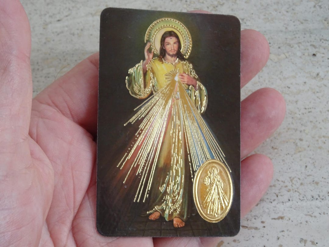 Religious Plastified Catholic Card of Holy Jesus Christ With Inside a ...