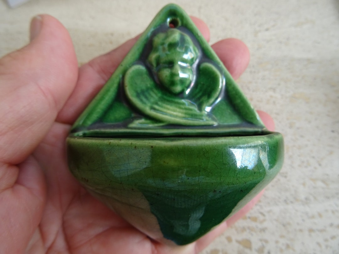 Religious Catholic Holy Water Font Stoup of Ceramic With Guardian Angel ...