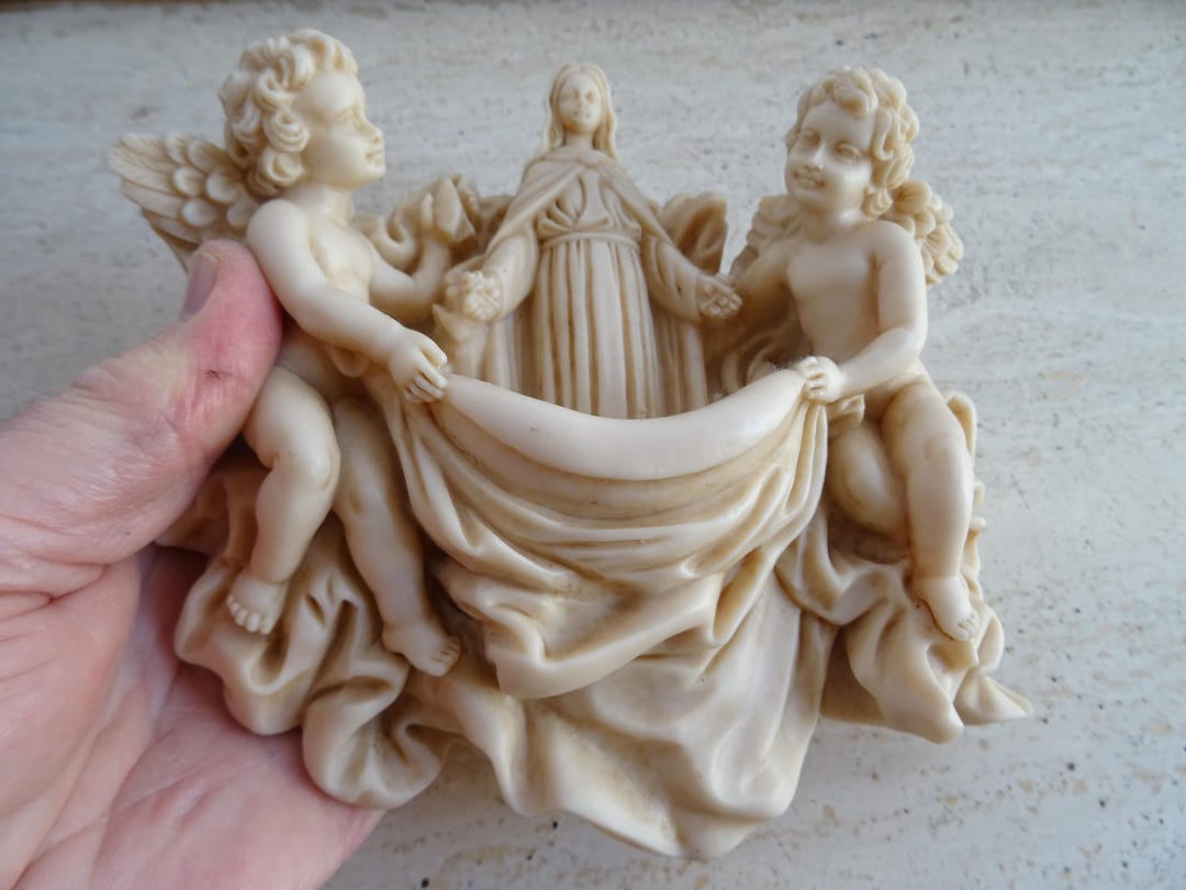 Religious Vintage Catholic Holy Water Font Stoup With Holy Virgin Mary ...