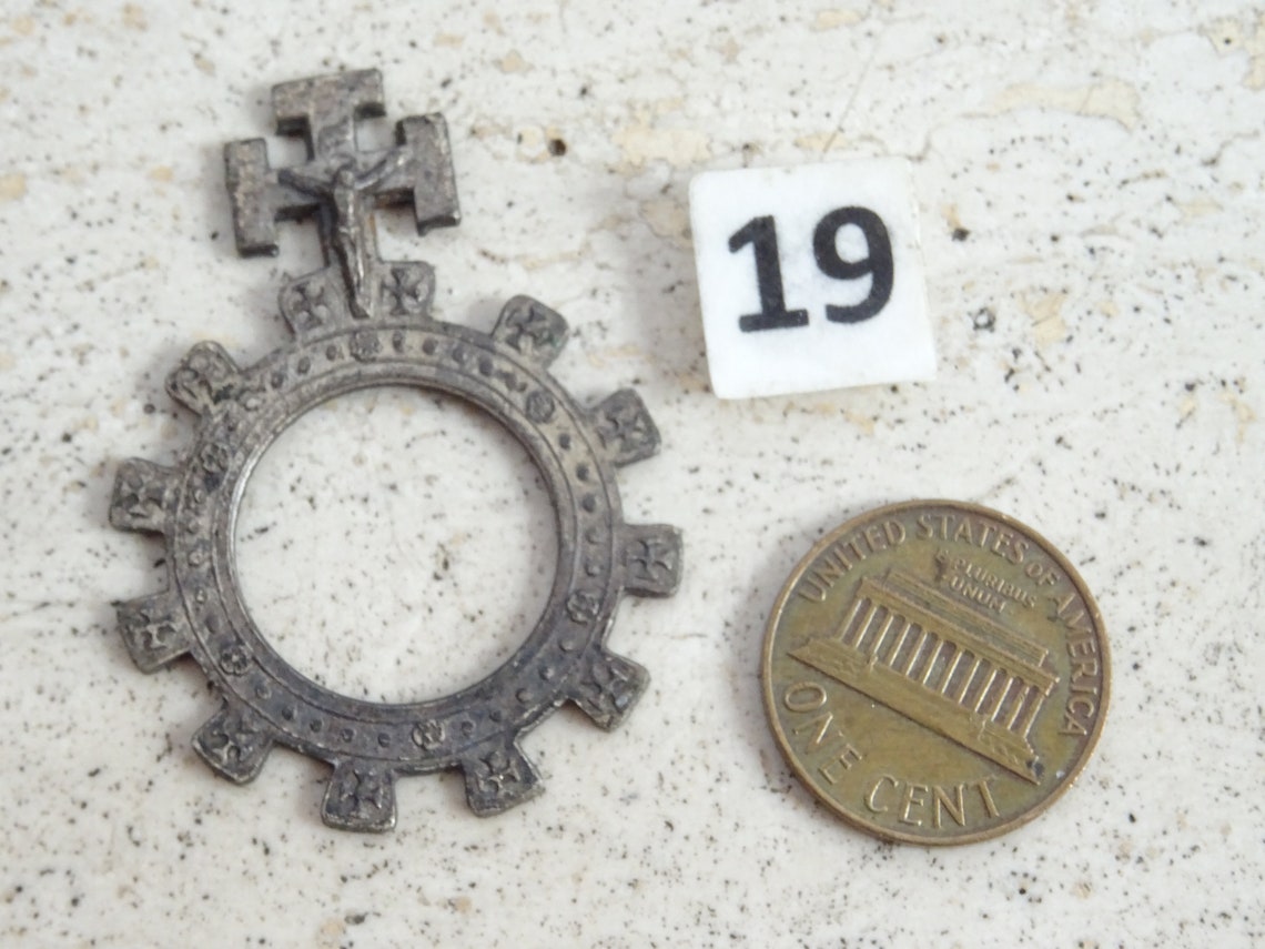 Religious Antique French Silver Plated Catholic Finger Chaplet Decade ...