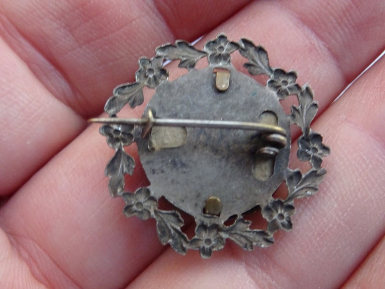 Religious Antique French Silvered Catholic Brooch of Holy | Etsy