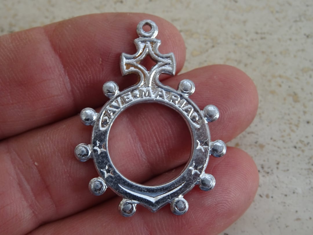 Religious Antique French Catholic Finger Chaplet Decade Rosary Ring ...