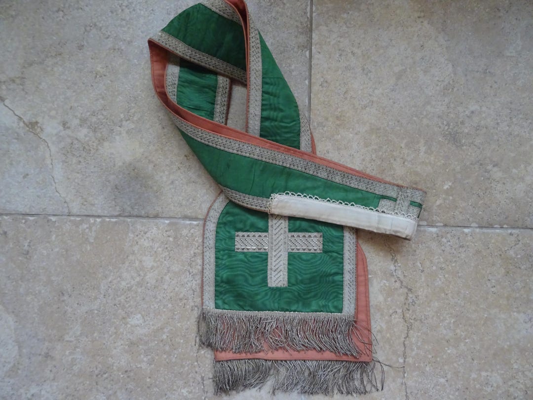 Antique Religious Catholic Embroidered Clergy Priest Stola of Cloth for ...