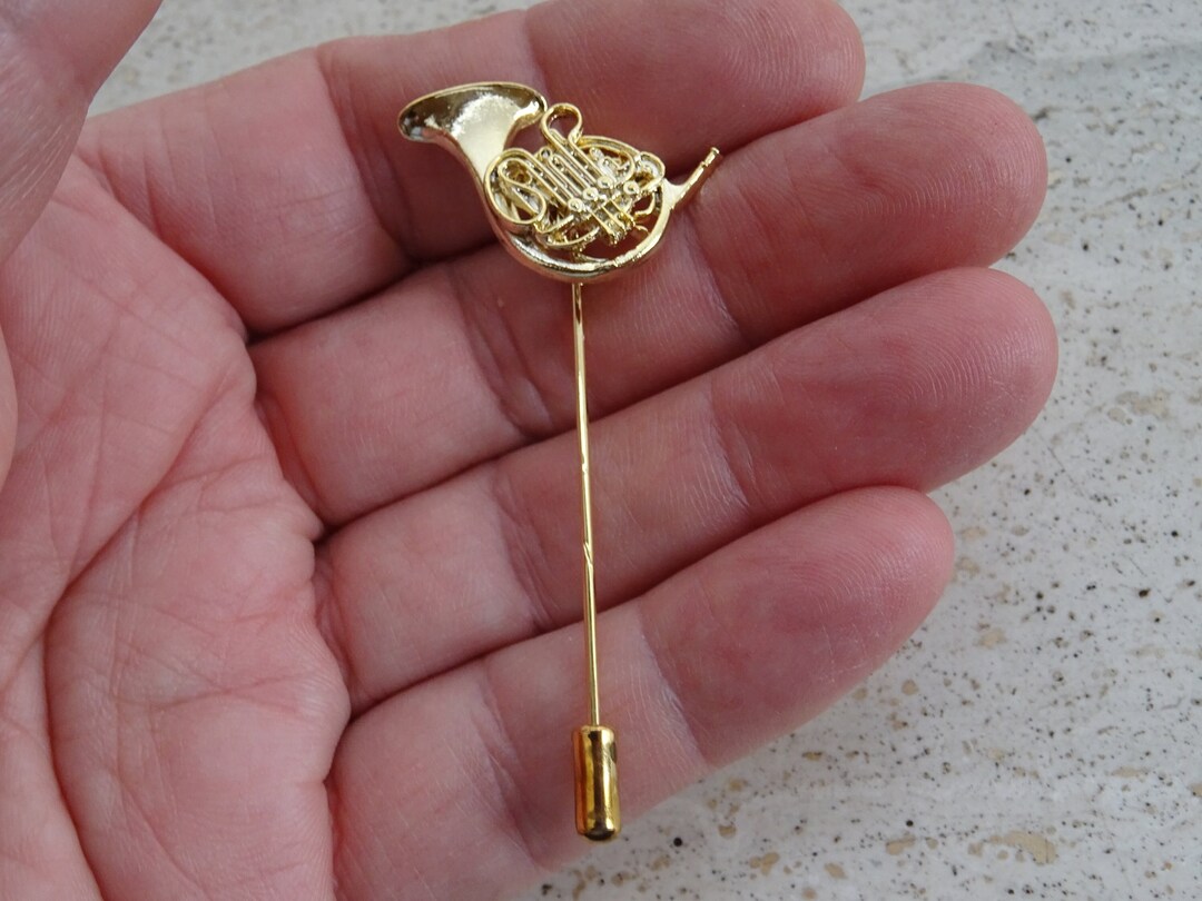Vintage Vermeil Pin Brooch of a Hunting Horn Bugle Clarion. ( 4 ) - Etsy