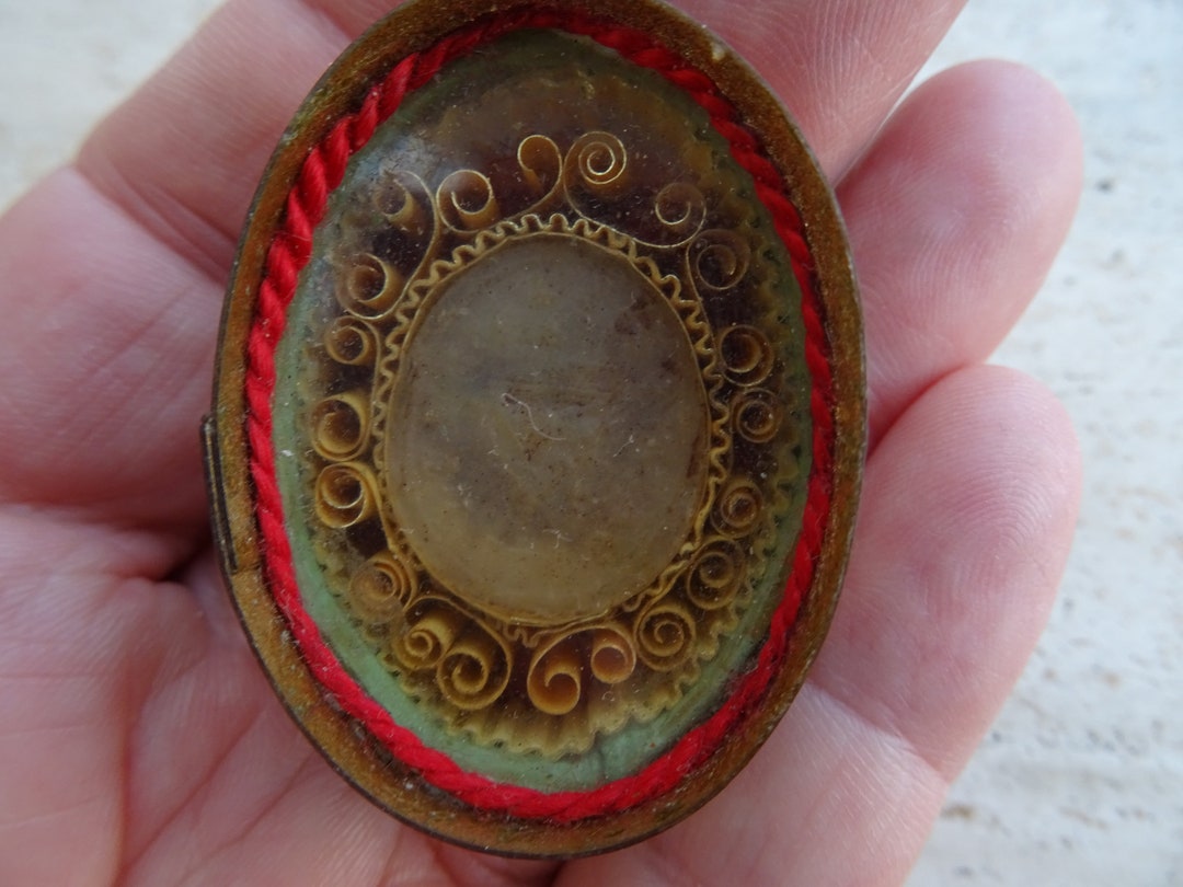 Religious Antique French Catholic Relic Shrine Relquaire Medal Pendant ...
