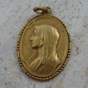 Religious Antique French Gothic Vermeil Gold Plated Medal Pendant ...