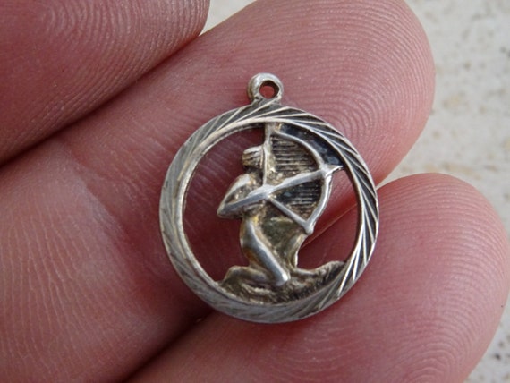 Vintage silver ( MARKED 835 ) Zodiac medal medaillon … - Gem