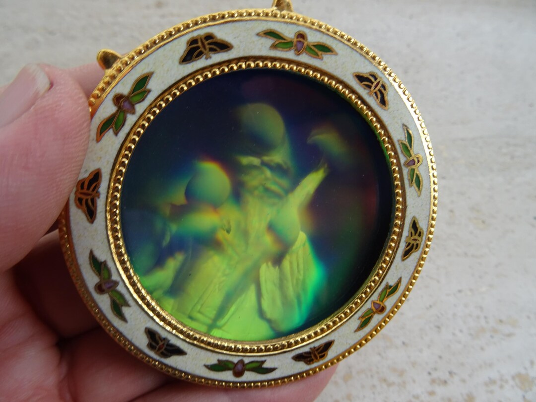 Religious Vermeil Gold Plated Enamelled Altar Chapel With Holograph ...